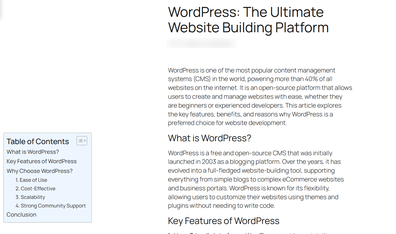 How to Add a Table of Contents in WordPress with the Easy Table of ...